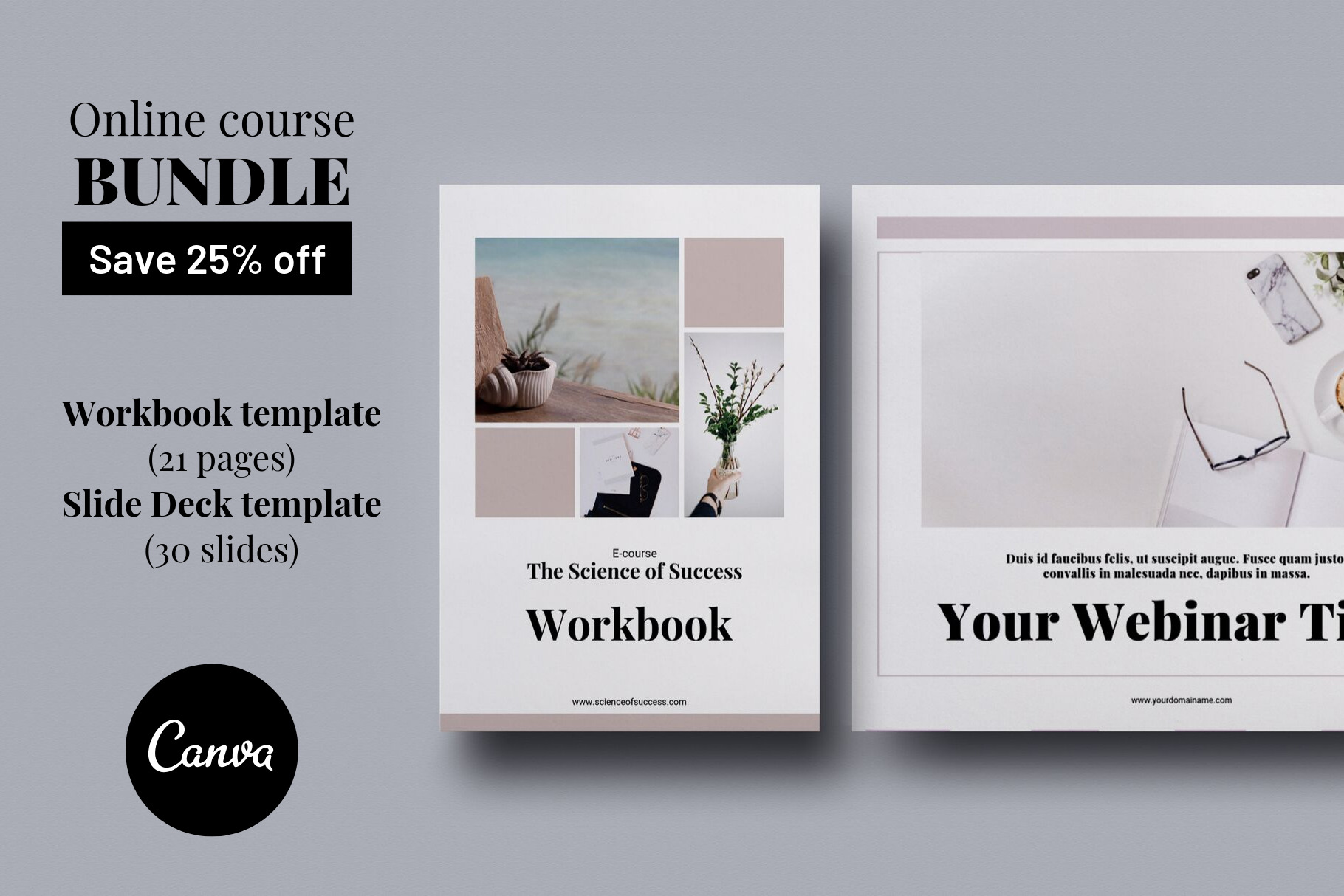 Online course BUNDLE Canva templates, a Presentation Template by 3.14&Co