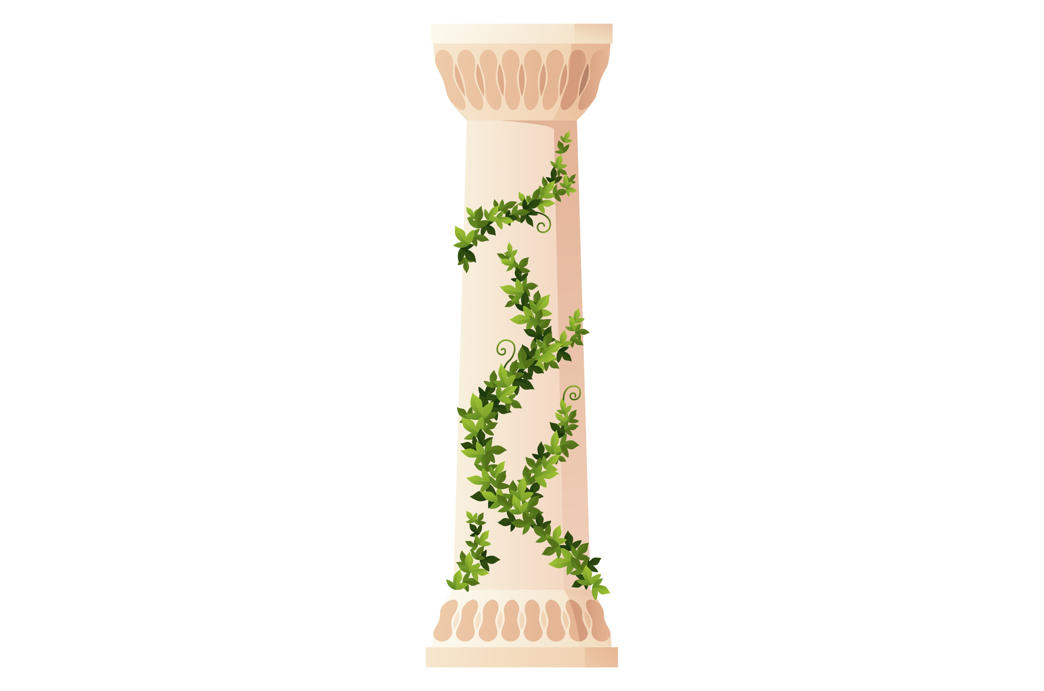 Ancient ivy covered column. Museum, an Object Illustration by the8monkey