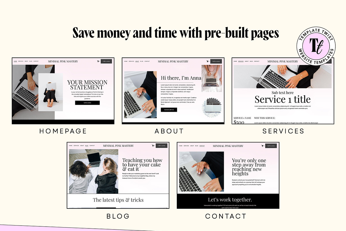 Pink Coaching Squarespace Template