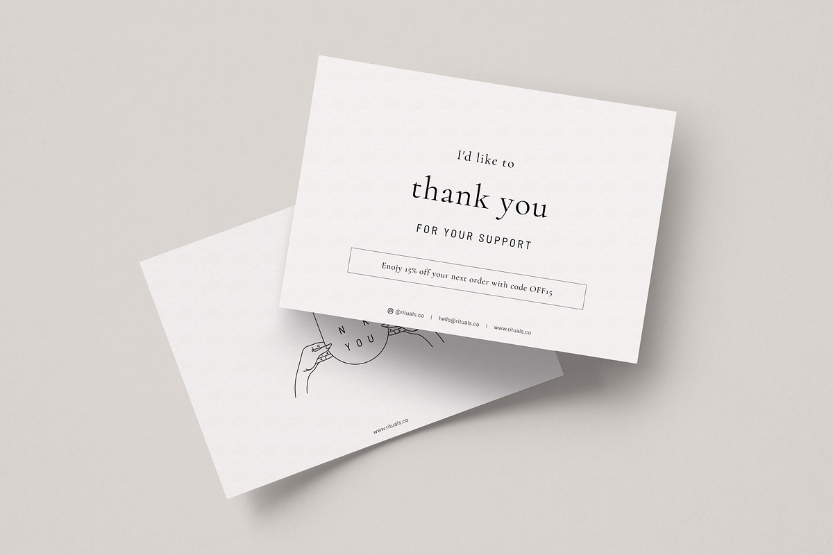 Printable 'Thank You' Card Bundle, a Card Template by Nonola