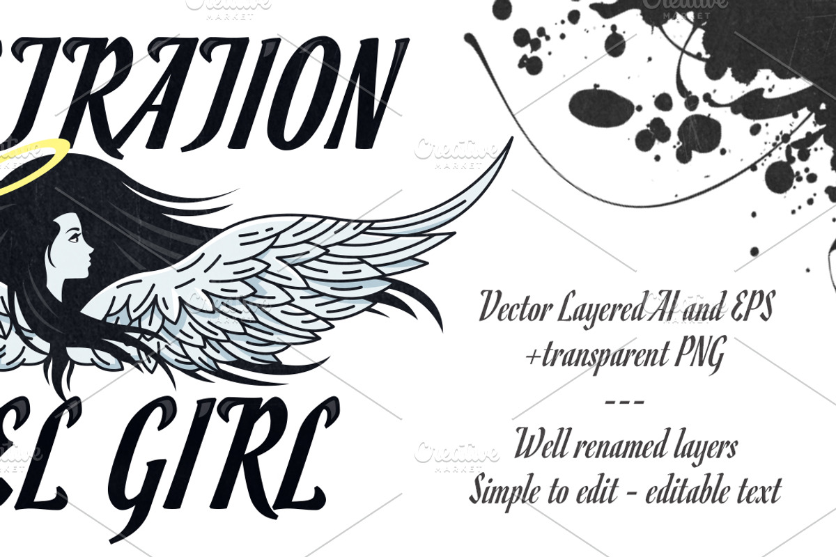 Illustration Angel Girl Clipart, an Illustration by Manudesign ...