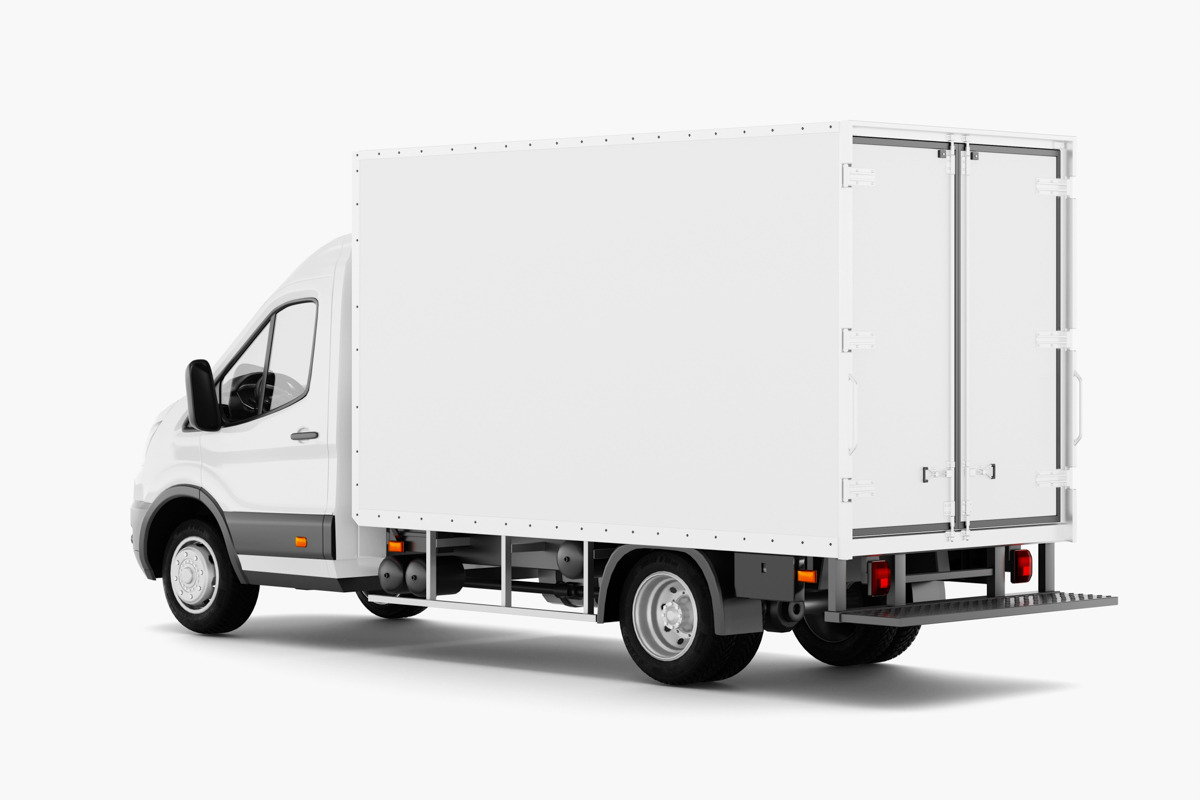 Ford Transit Box Truck Mockup, an Advertising Mockup by SPEED APEX
