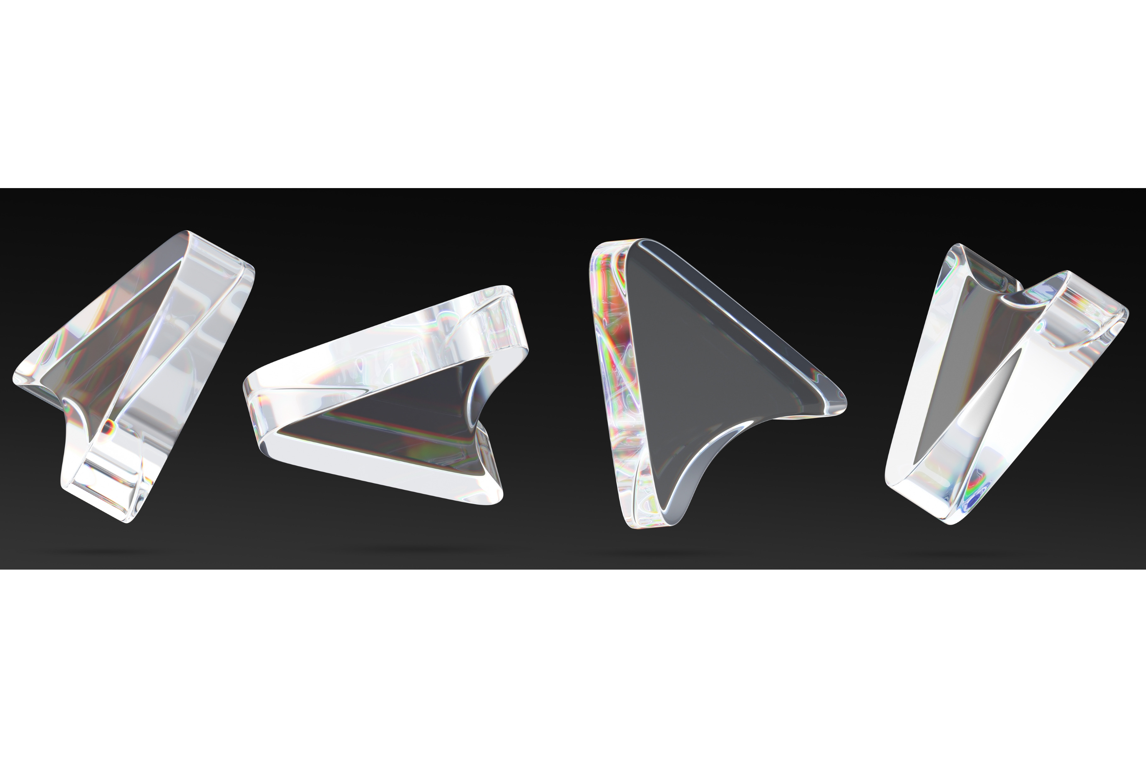 Glass arrow cursors set isolated on, an Object 3D Model by Marozhkastudio