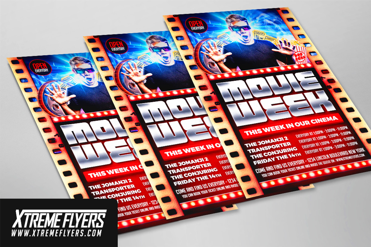 Cinema Flyer Template, a Flyer Template by XtremeFlyers