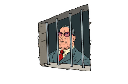 The businessman is a criminal. A man, a Person Illustration by studiostoks