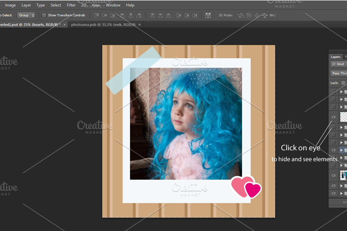 Baby photo frame editable mockup psd, a Print Template by Bunny's ...