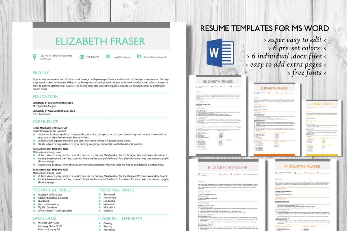 Simple resume template Word format, a Resume Template by Inkpower