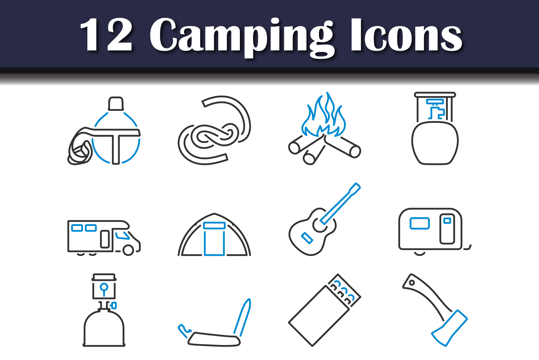 Camping Icon Set, an Icon by Pavel Vectors