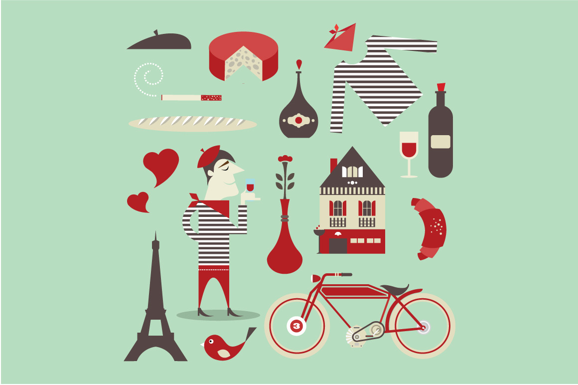 Vector France set, a Graphic by vectorprro