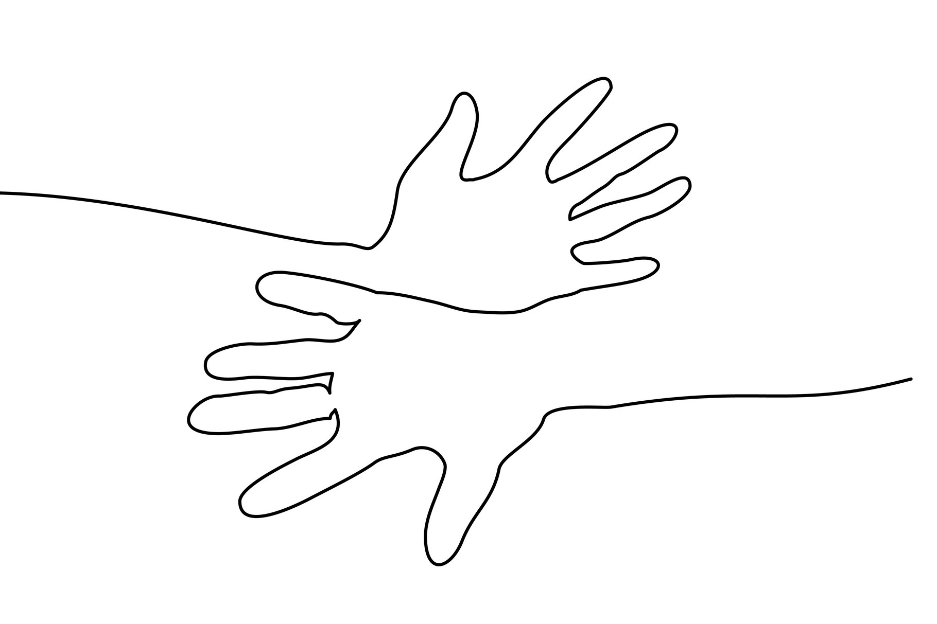 Abstract hands togehter Continuous, an Illustration by Valenty
