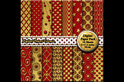 Red Gold Embossed Digtial Paper | Graphic Patterns ~ Creative Market
