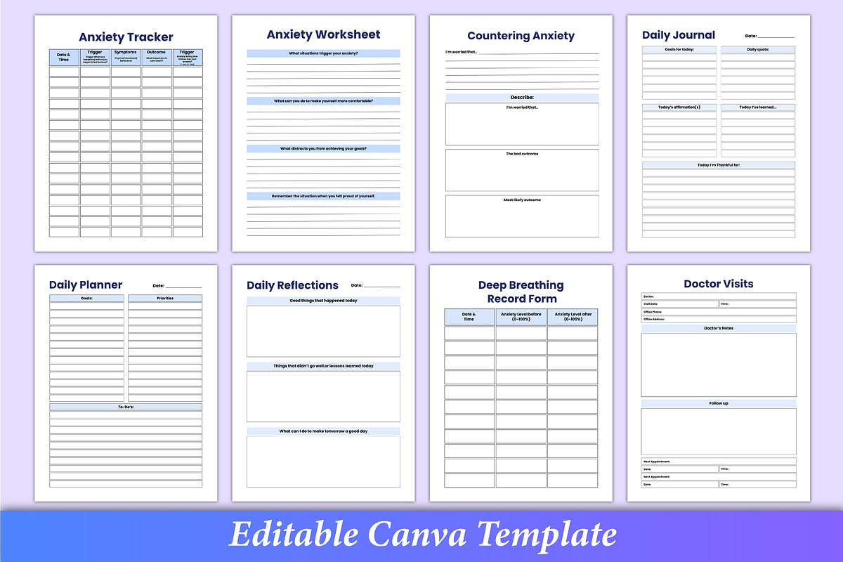 Editable ADHD Digital Planner Canva