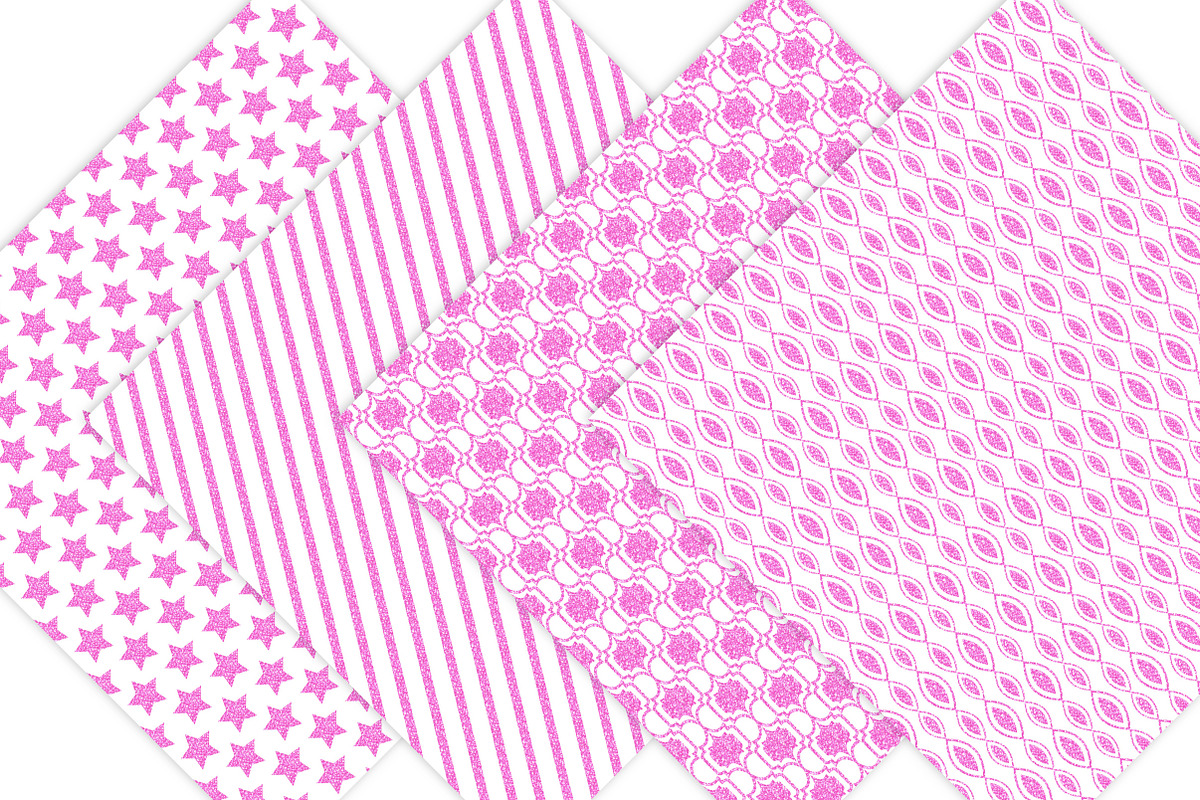 Pink Glitter Digital Paper, a Pattern Graphic by Leska's Digitals ...