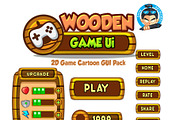 Wooden Cartoon Game Ui Set 03, an Illustration by DionArtworks