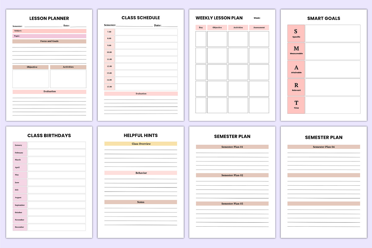 2025 Teacher Planner Canva Template