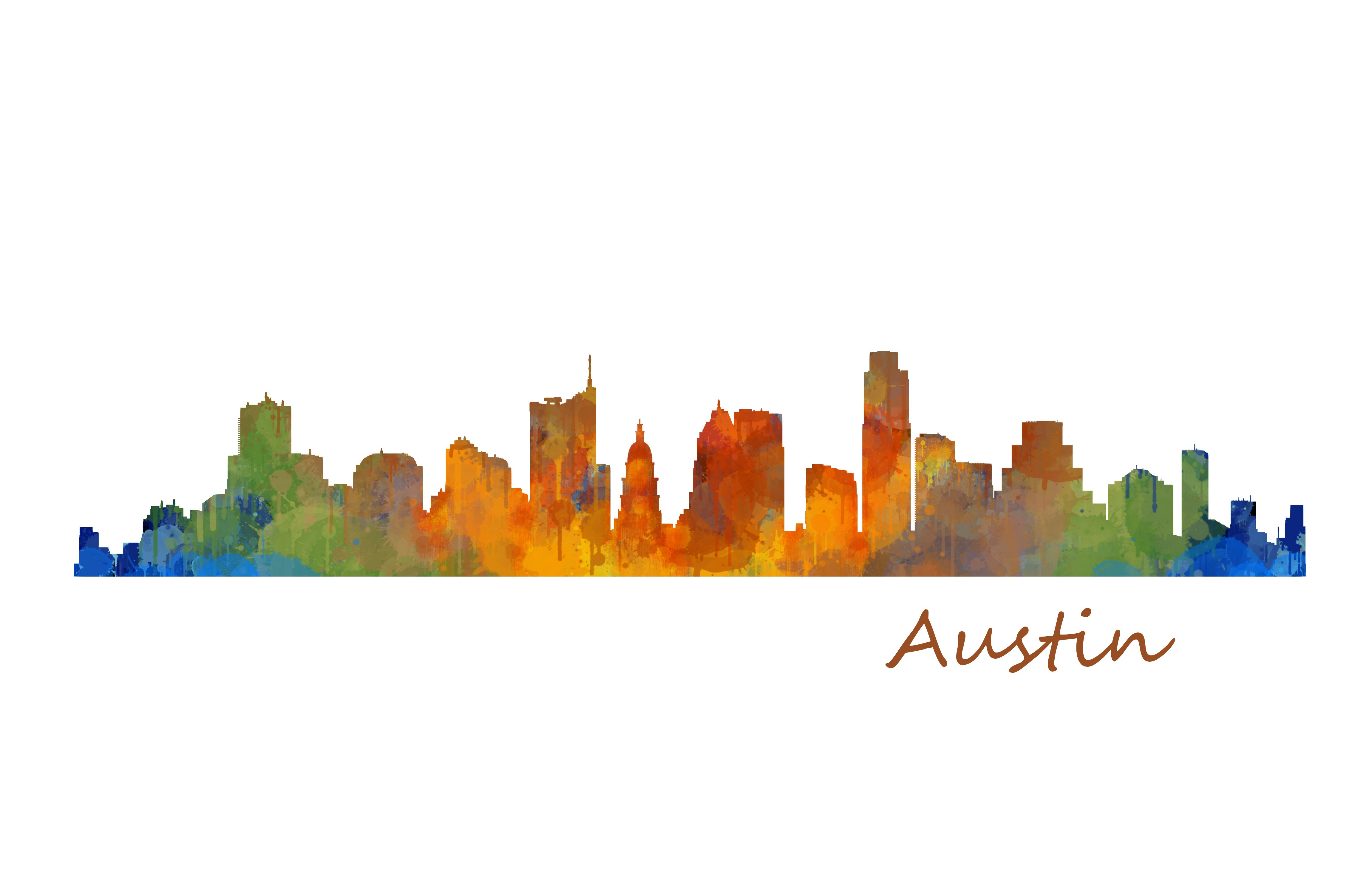 Austin Texas, Cityscape skyline V1, an Illustration by HQPhoto Store