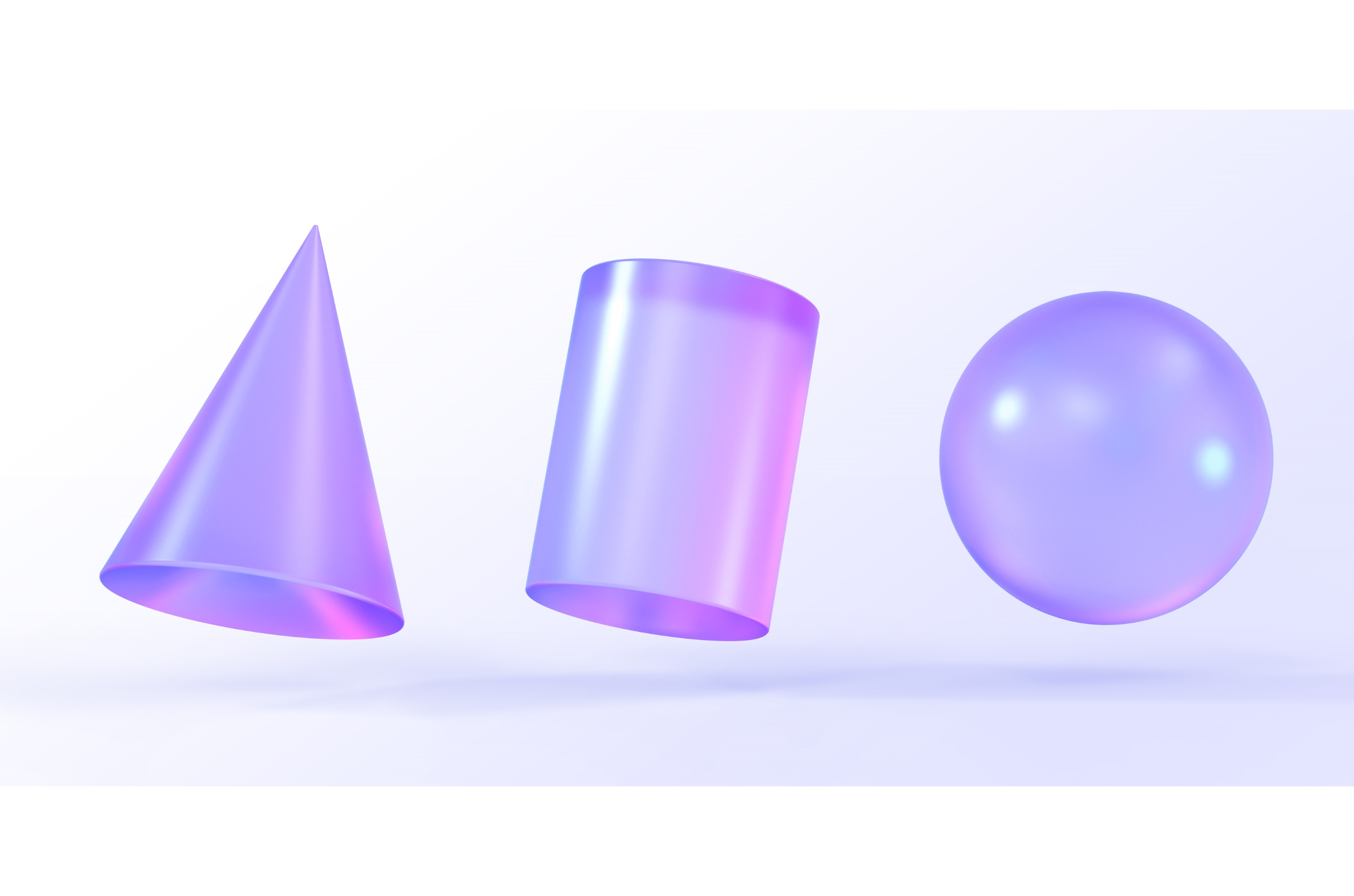 Holographic glass cone, cylinder, an Object 3D Model by Marozhkastudio