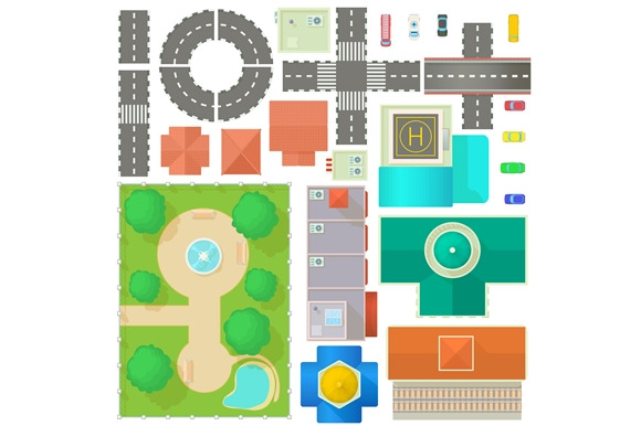 City Map Constructor set, an Object Graphic by Ylivdesign