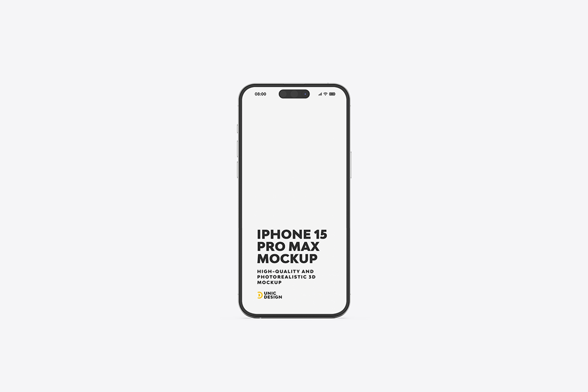 iPhone 15 Pro Max Mockup, an iPhone Mockup by UnicDesign