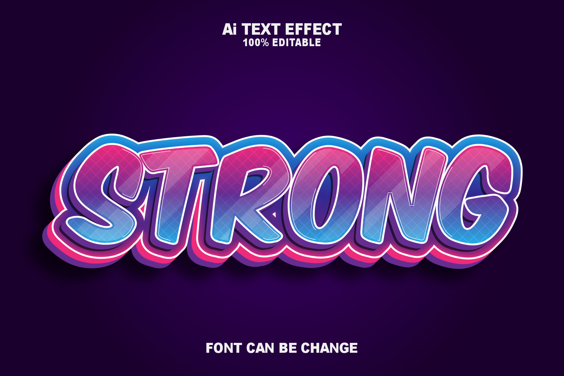 Illustration Strong 3D Text Effect, a Layer Style Add-On by ModalTampang