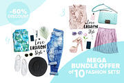 Mega Bundle Offer of 10 sets, a Merchandise Mockup by Anna Klepatckaya