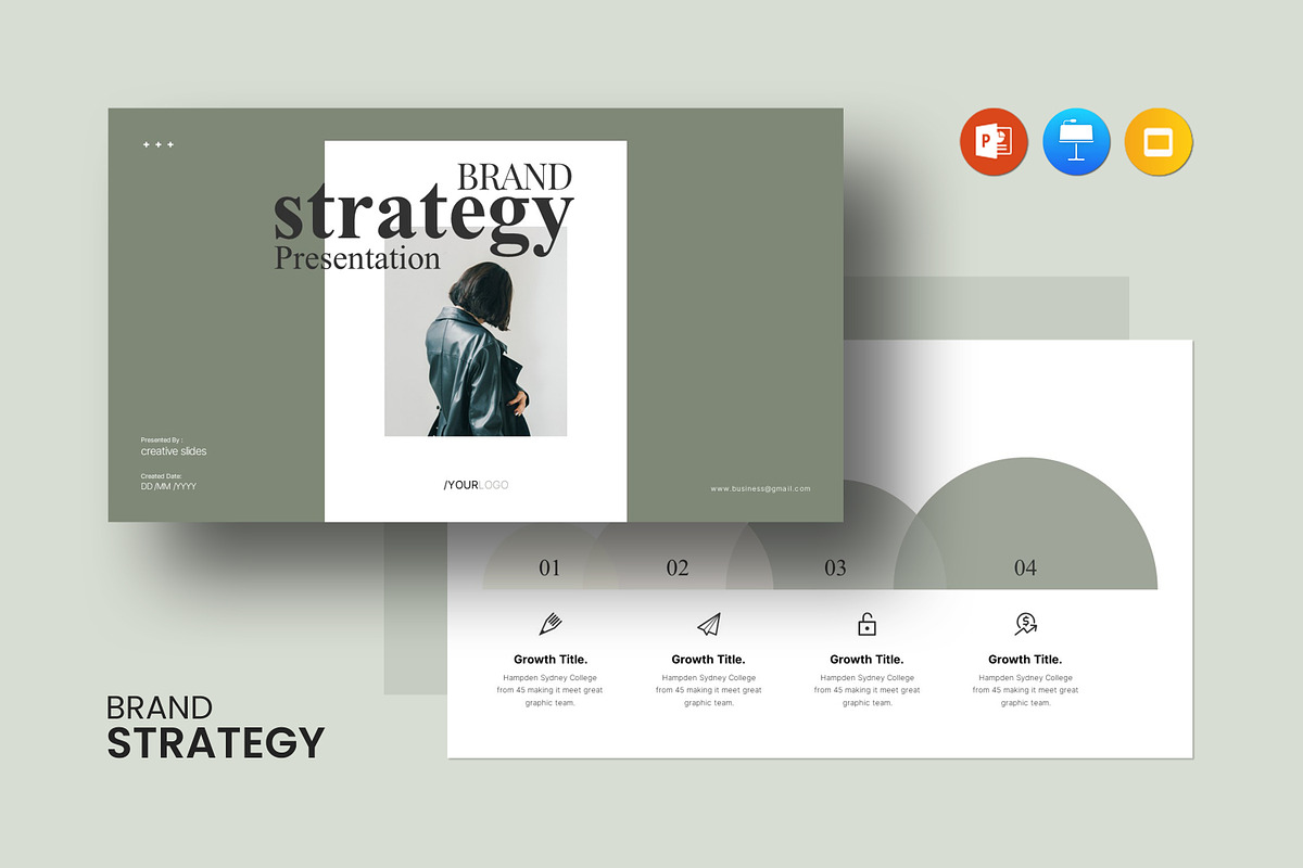 Brand Strategy Template, a Presentation Template by CreativeSlides