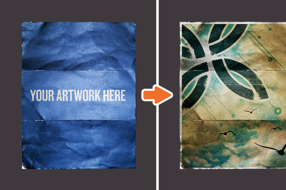 Distressed Poster Mockup Templates, a Product Mockup by Go Media's Arsenal