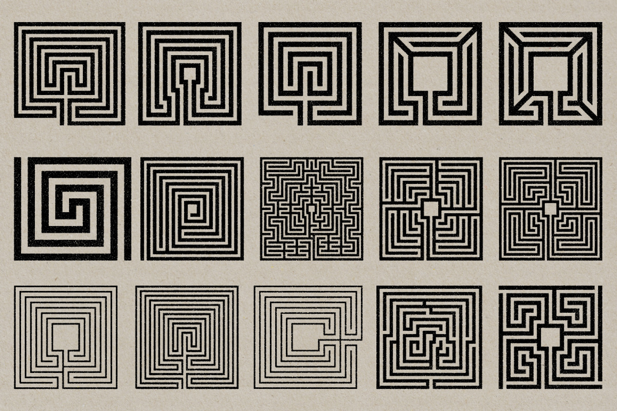 Labyrinth Stamps - Vector & PNG, a Texture Graphic by Offset