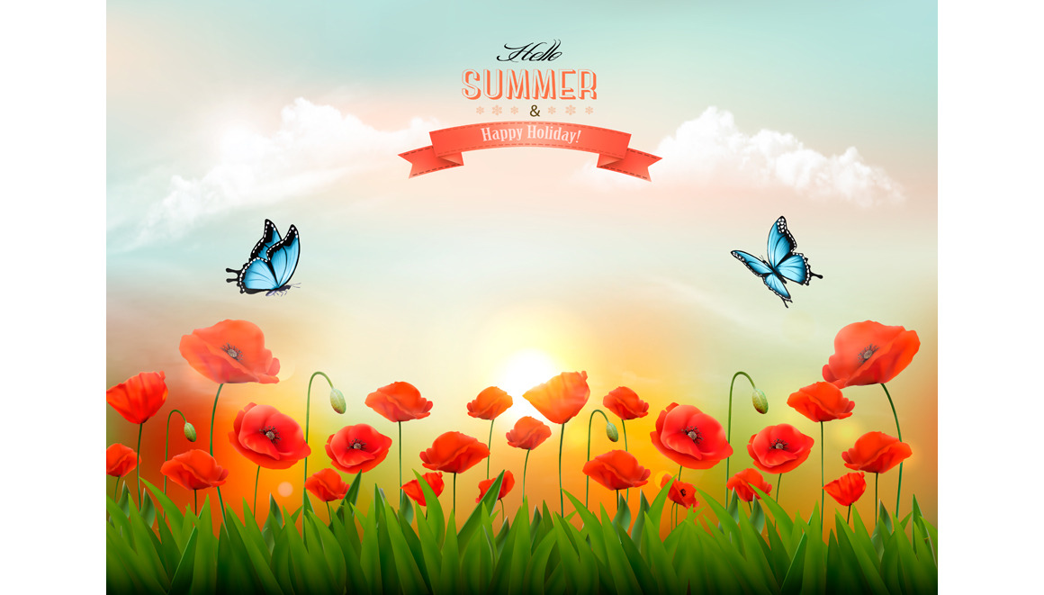 Summer nature background vector, an Illustration by ecco
