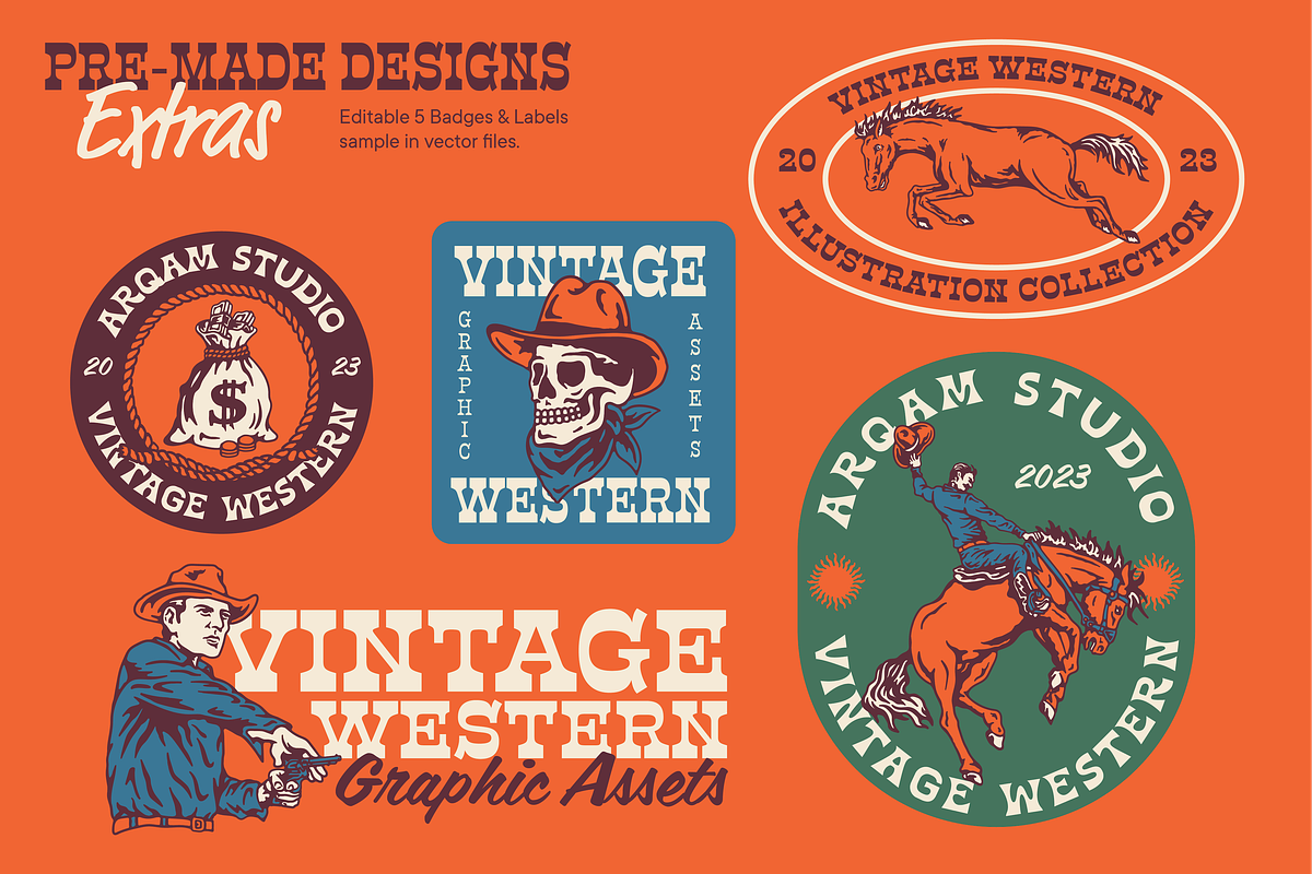 Vintage Western Graphic Assets