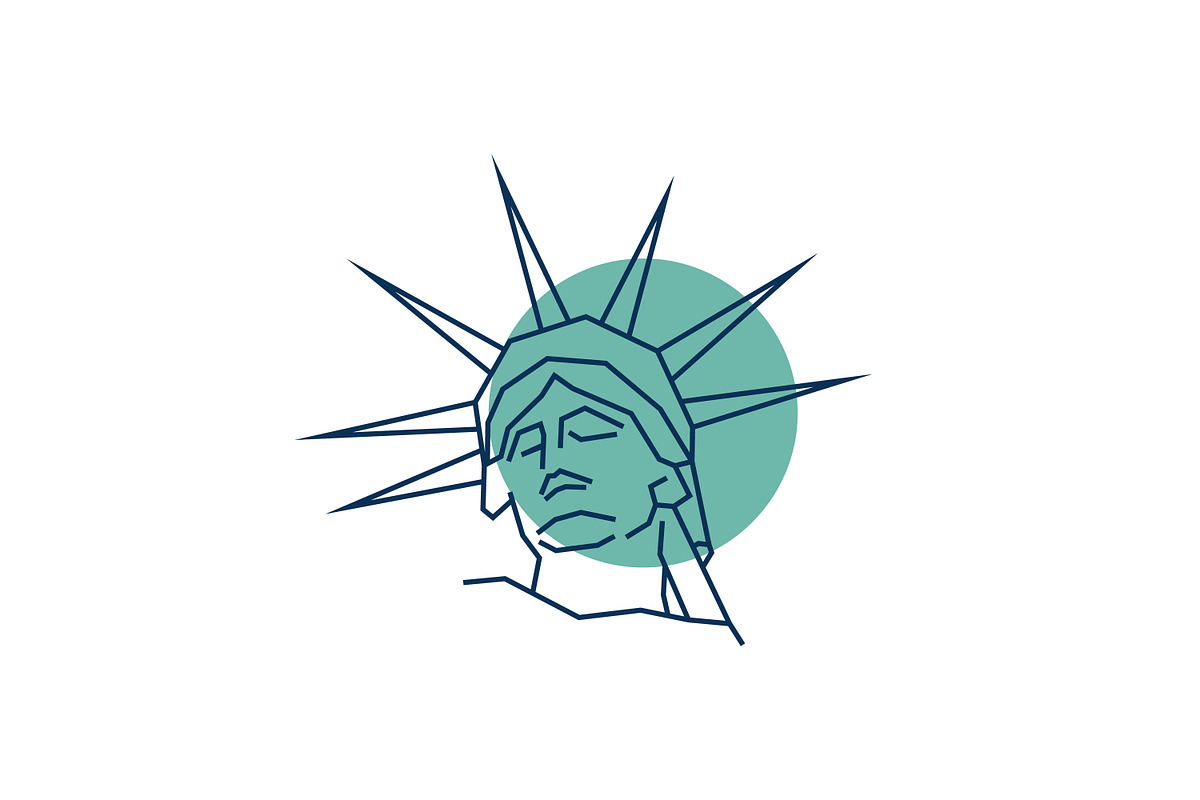 Line art Statue of Liberty Logo, a Branding & Logo Template by ...
