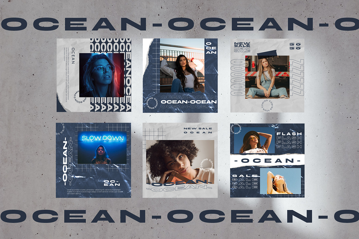 OCEAN Instagram Template, a Social Media Template by Compaq_Creative