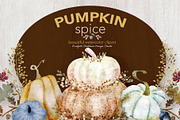 Pumpkin Spice Fall Watercolor Clipart