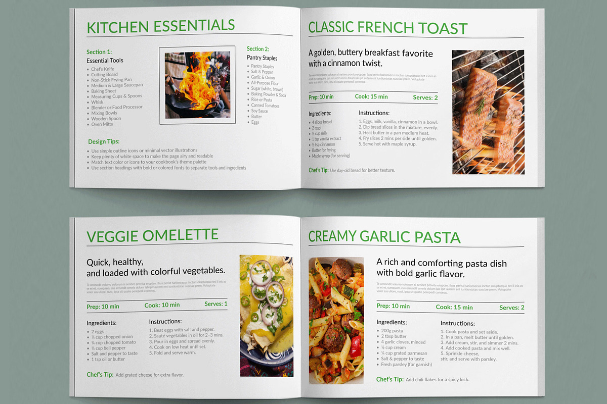 Recipe Book Template Layout