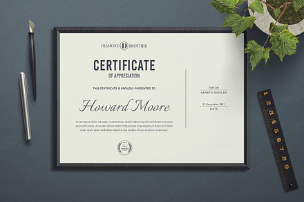 Word docx certificate template | Stationery Templates ~ Creative Market