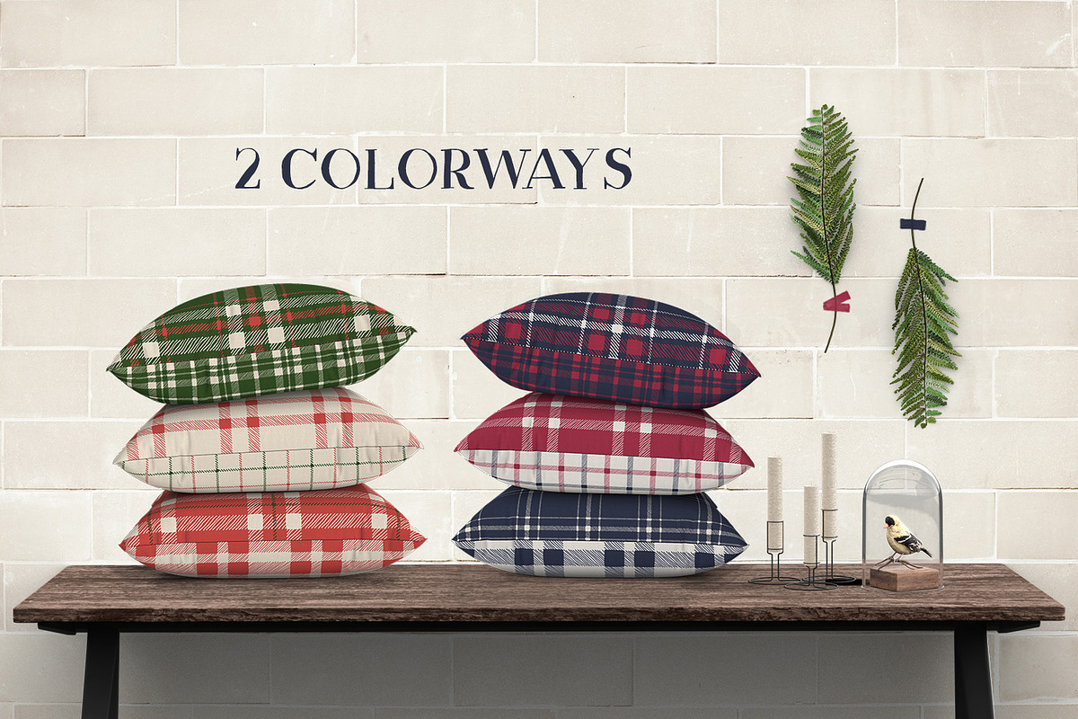 Farmhouse Christmas Plaid Bundle, a Pattern Graphic by PATTERNS etc ...