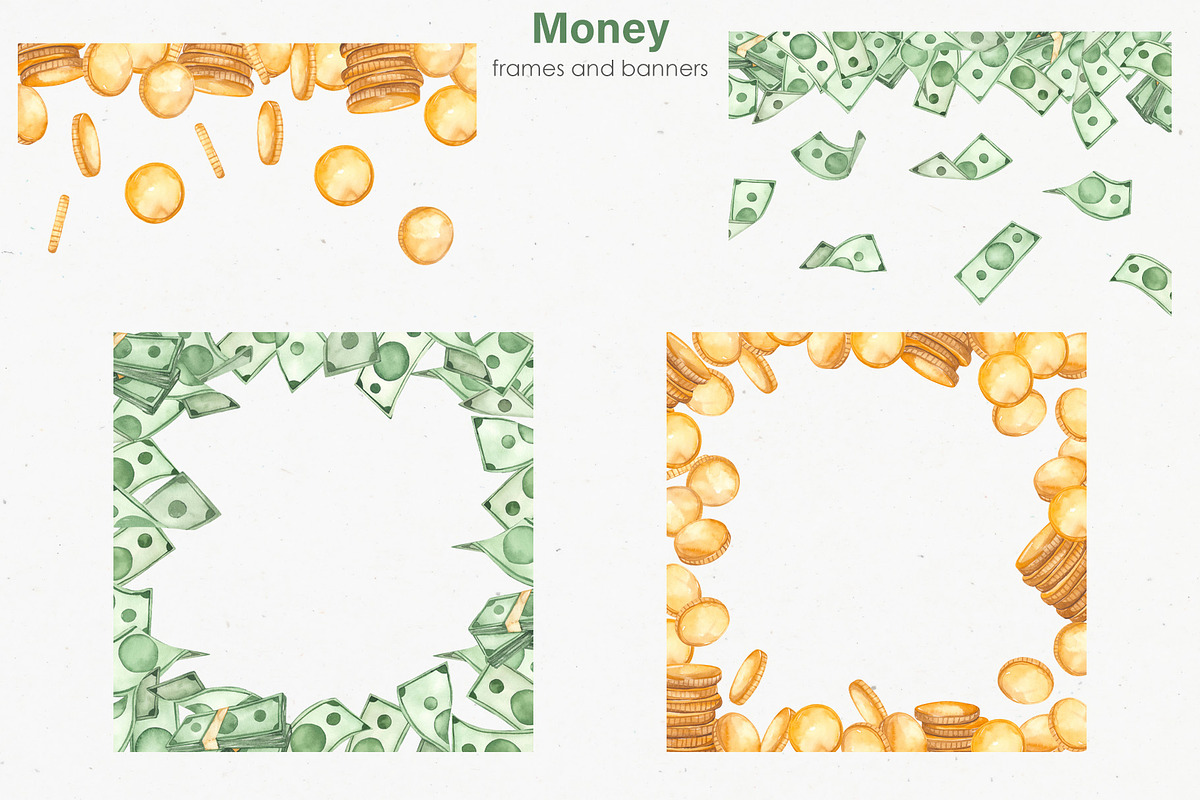 Money watercolor collection