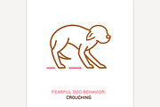 Dog fearful behavior icon, an Outline Icon by Anna's Shop