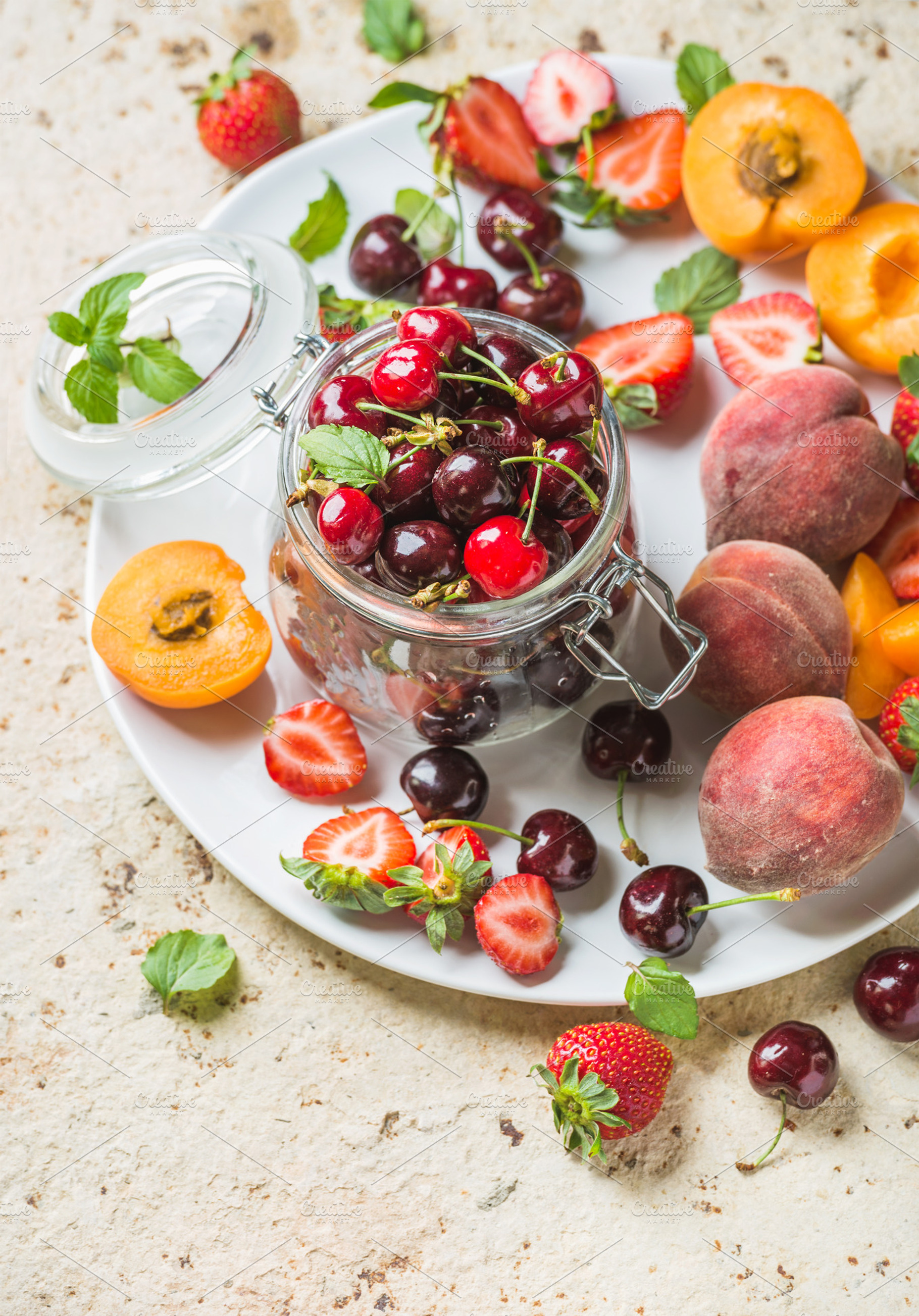 Healthy summer fruit variety containing fruit, summer, and peach, a ...