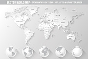 Vector World Map With Shadow Effect, an Illustration by FourLeafLover