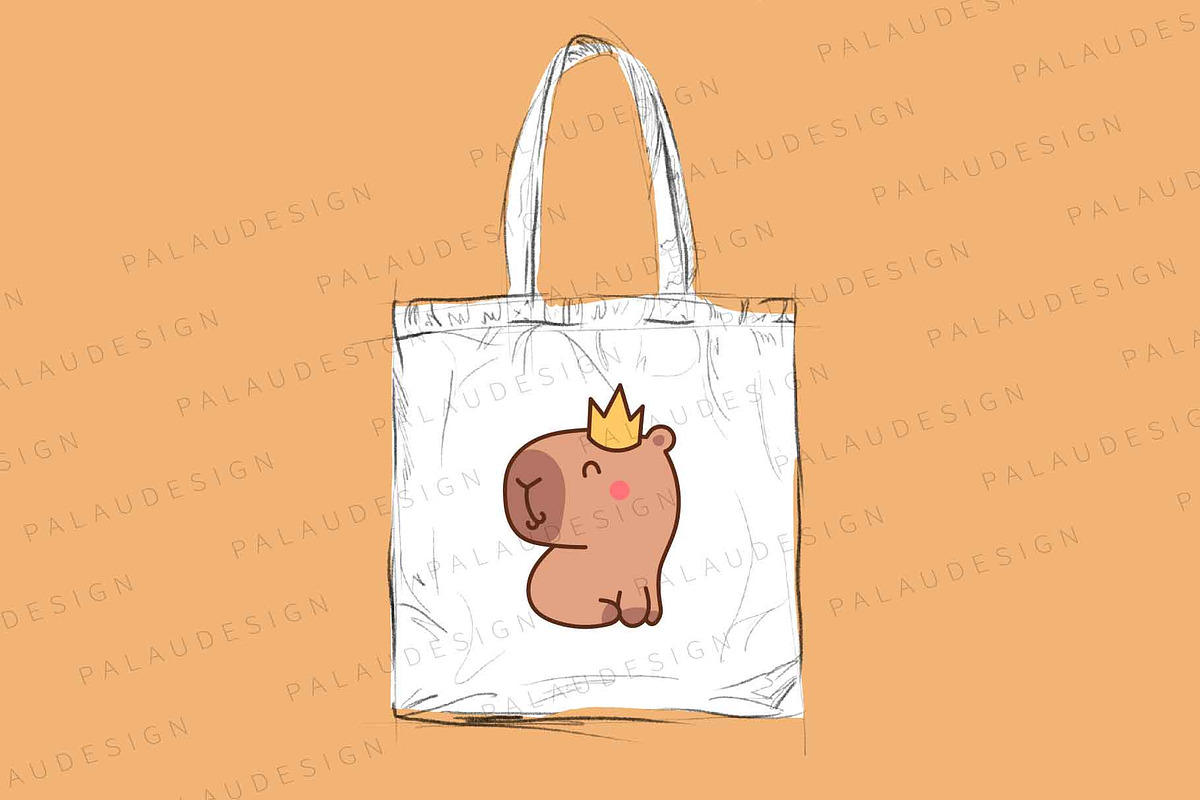 Cute kawaii capybara, an Animal Illustration by Palau