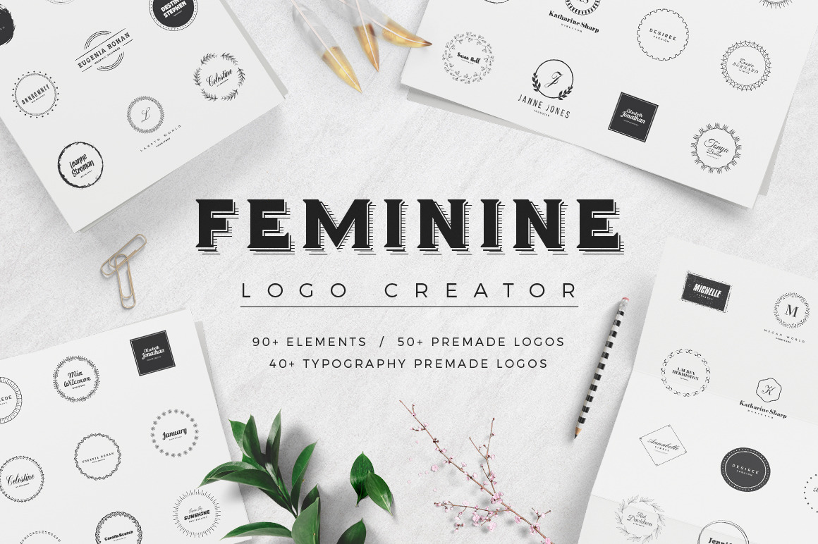 Feminine Logo Creator, a Branding & Logo Template by Pixavics