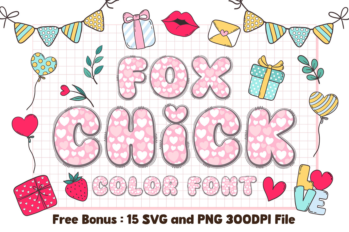 Fox Chick Color Font, a Symbol Font by Fox7 By Rattana