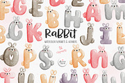 Rabbit alphabets and numbers, an Illustration by Chonnieartwork
