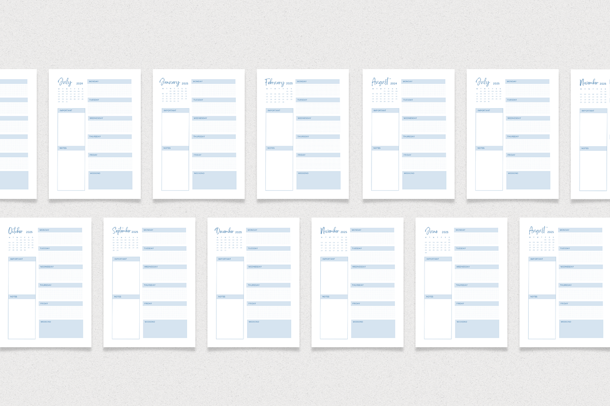 2024-2025 Mid-year Weekly Planner A4, a Stationery Template by The ...
