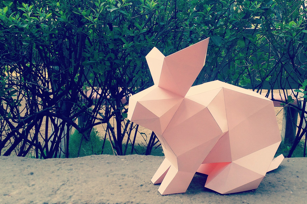 DIY Rabbit -3d papercraft, a Templates & Theme by PAPER amaze