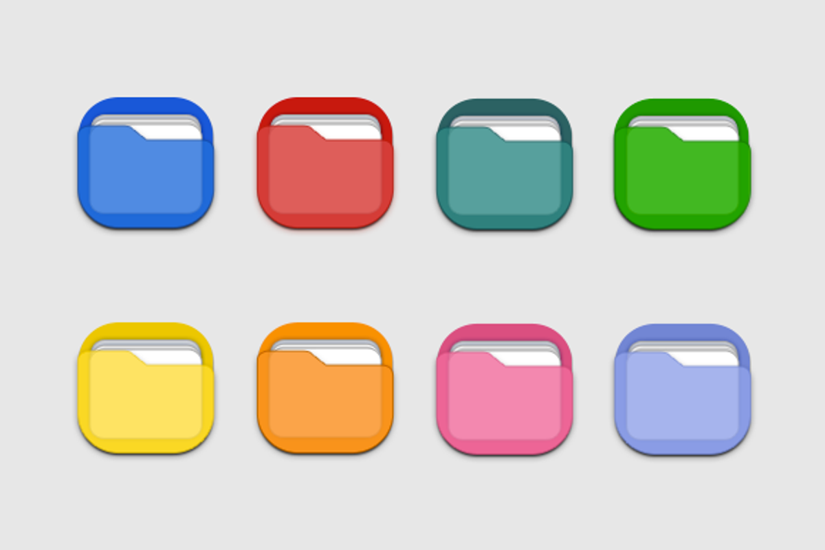 8 Colourful Folder Icons, an Icon by Creative VIP