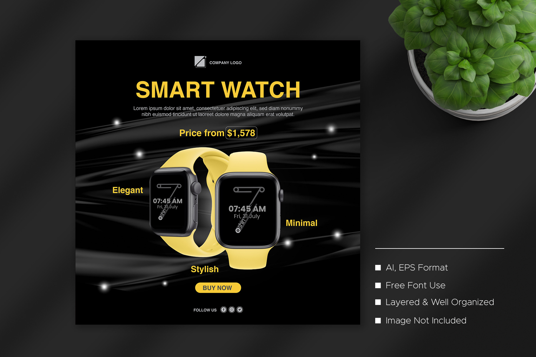 Smart Watch Poster Template, a Social Media Template by Oshin Design