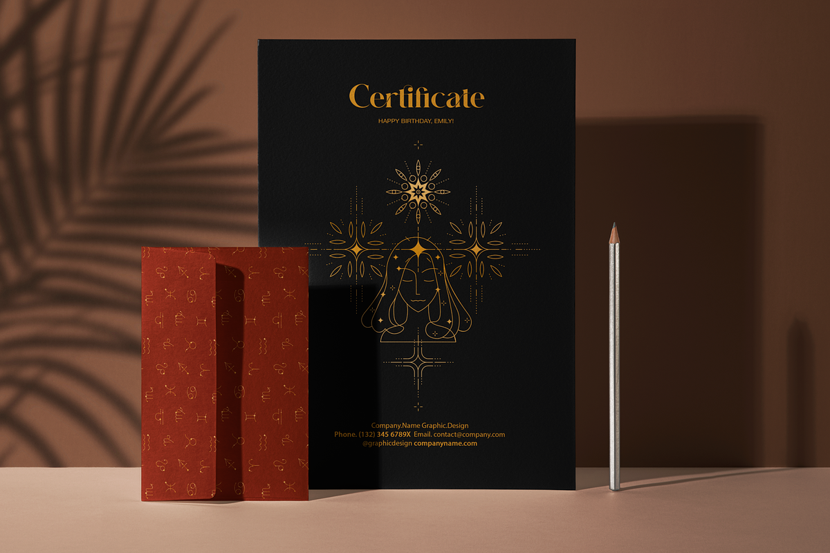Gold Astrology & Zodiac Signs, an Object Illustration by Promo Graphics