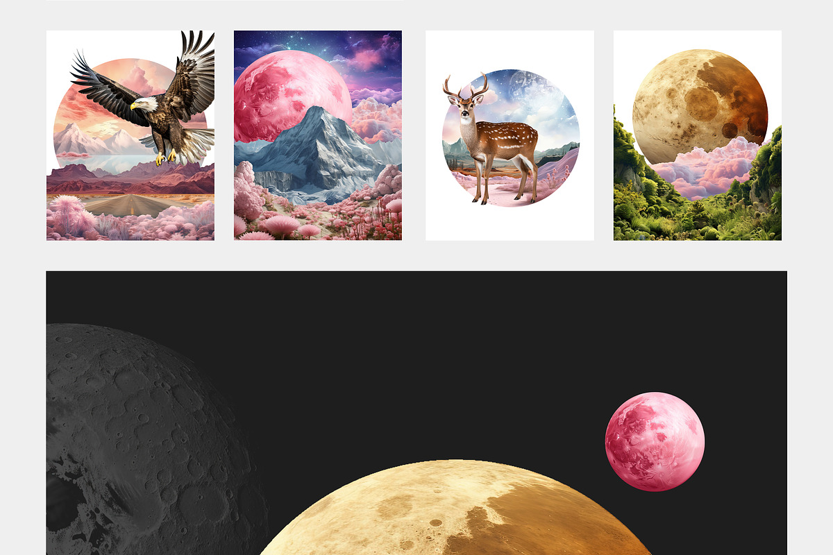 Landscape collage creator kit, an Object Graphic by Polli Deeva